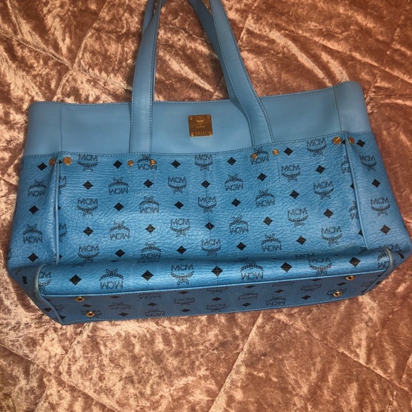 MCM | Bags | Mcm Blue Light Blue Tote Bag | Poshmark